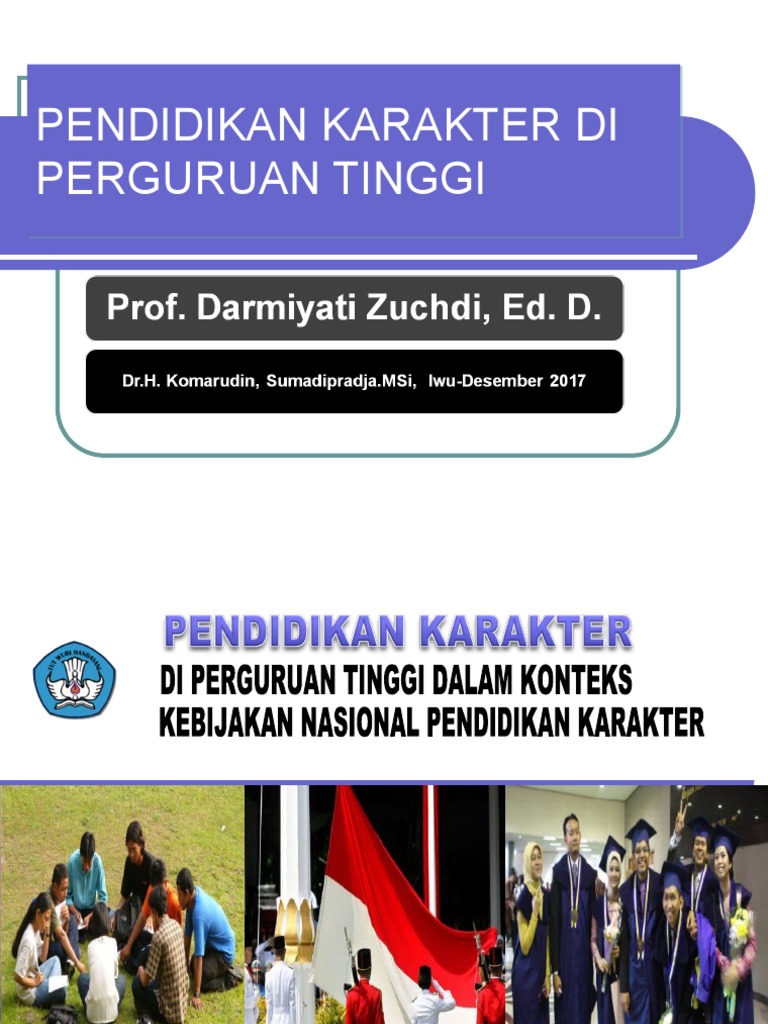 File PPT. Materi Kuliah Pendidikan Karakter Di Perguruan Tinggi | PDF