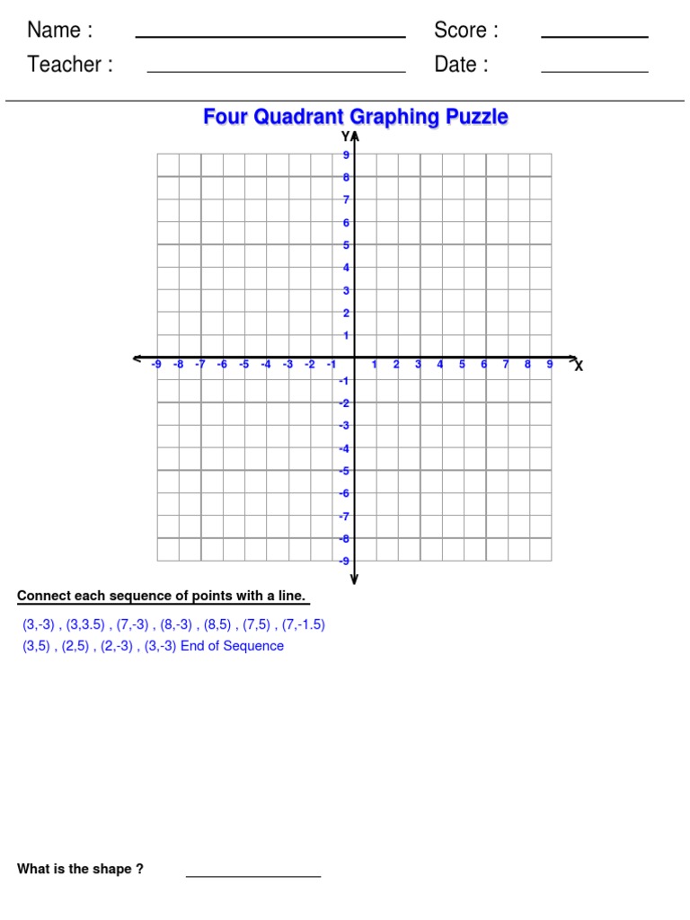 Graphing Four Ordered Puzzle | PDF