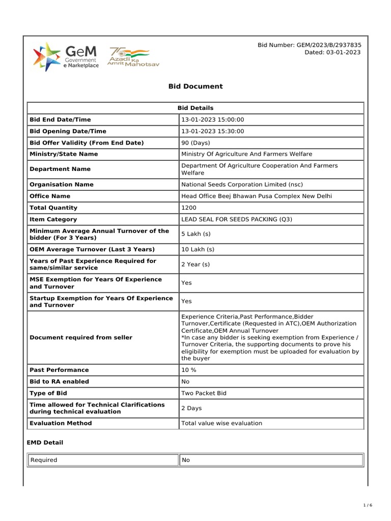 Bid Document | PDF | Procurement | Auction