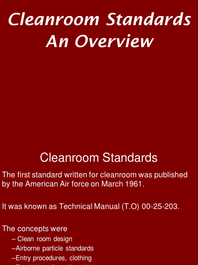 Cleanroom Standards Overview | PDF | Chemistry