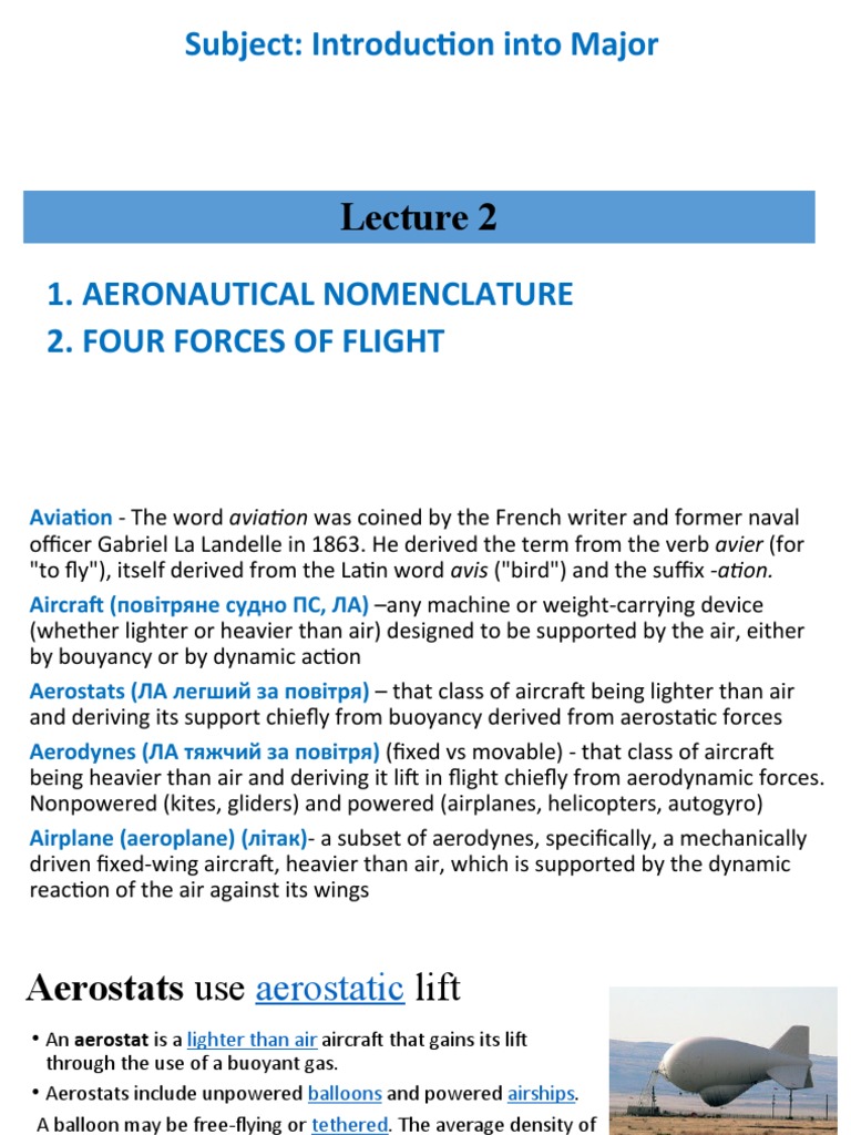 Introduction to Aeronautical Concepts | PDF | Aircraft | Lift (Force)