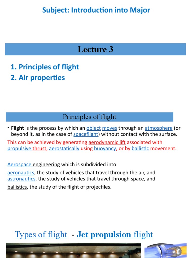 Lecture 3 Princeples of Flight | PDF | Atmosphere Of Earth | Flight