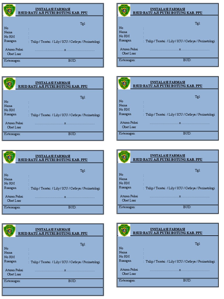 Contoh Etiket Obat Luar | PDF