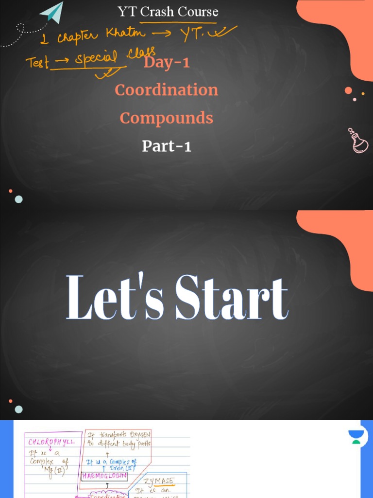 YT Crash Course Day 1 Coordination Compounds Part 1 4 1 2023 | PDF | Ligand | Coordination Complex