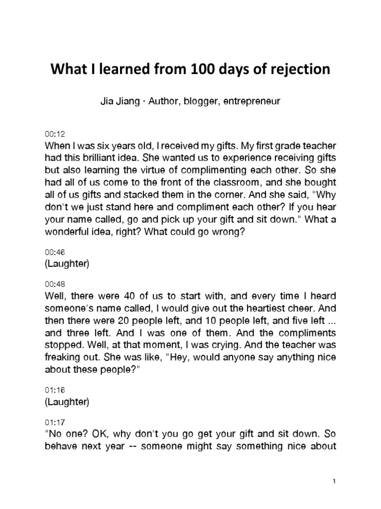 JiaJiang - 2015 What I Learned From 100 Days of Rejection | PDF