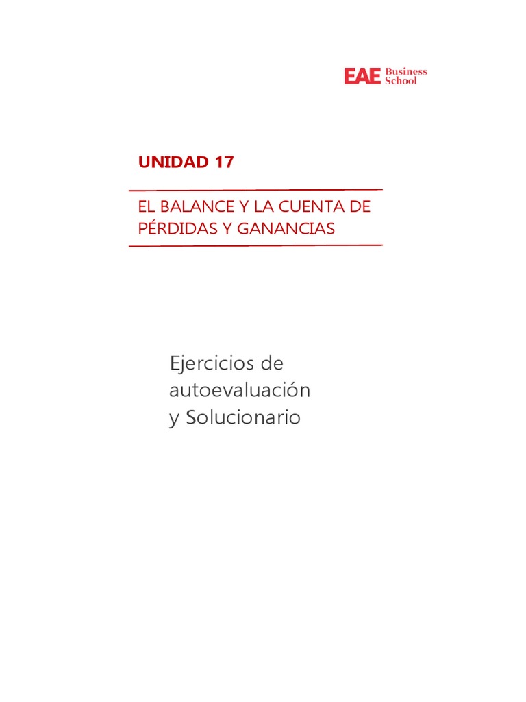 Ud17 - Ejercicios y Solucionario | PDF | Estado de resultados | Contabilidad