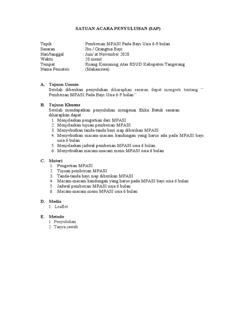 Contoh SAP & LEAFLET Tugas Komunitas | PDF