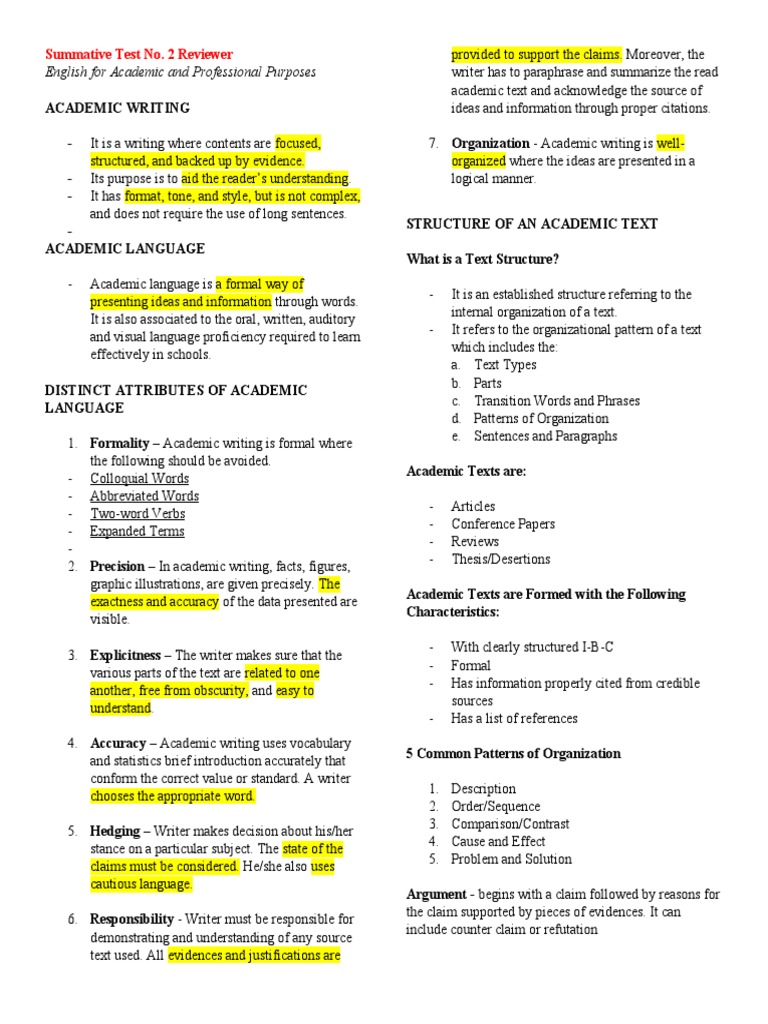 Academic Writing and Academic Language Reviewer | PDF | Word | Essays