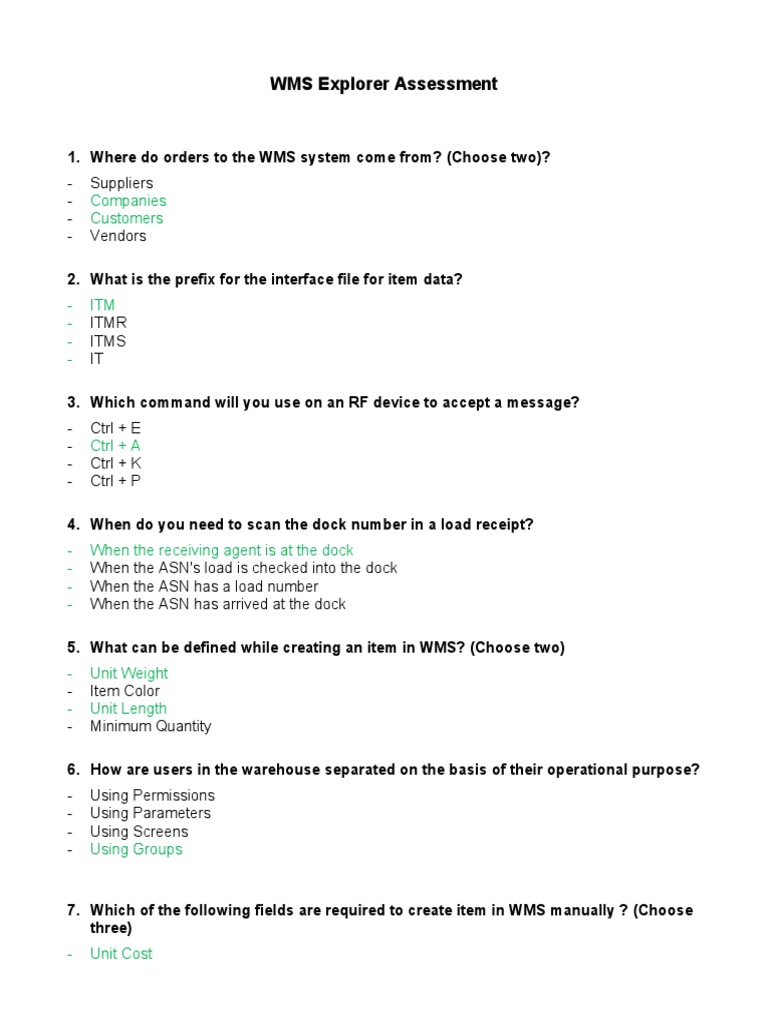 WMS Explorer Assessment | PDF | Barcode | Information Age