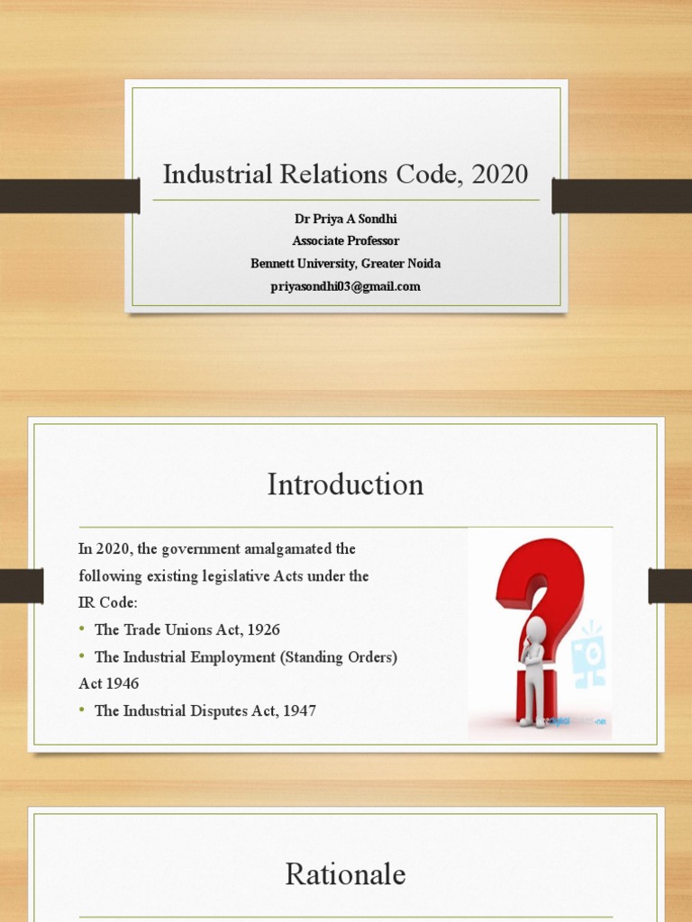 Industrial Relations Code 2020 | PDF | Employment | Strike Action
