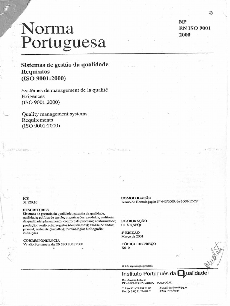 NP en Iso 9001 2000 | PDF