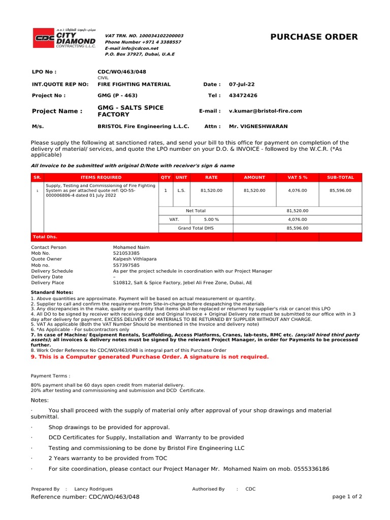 Purchase Order | PDF | Invoice | Business