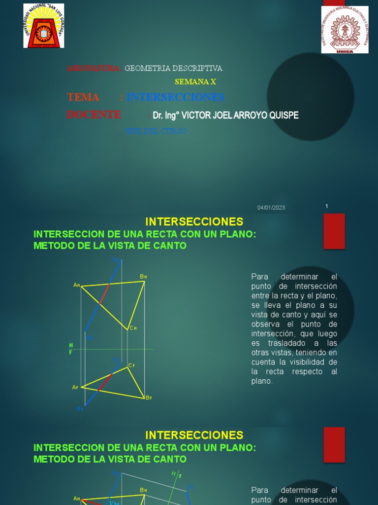 Sesion X - Intersecciones | PDF | Conceptos matemáticos | Matemática Elemental