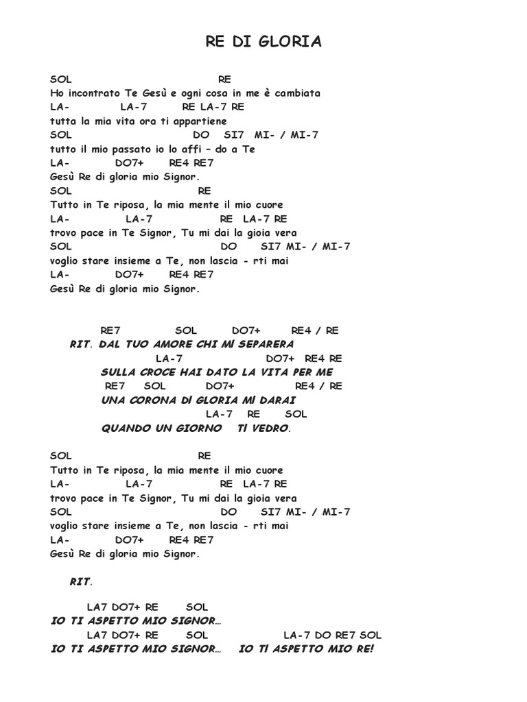 Re Di Gloria | PDF