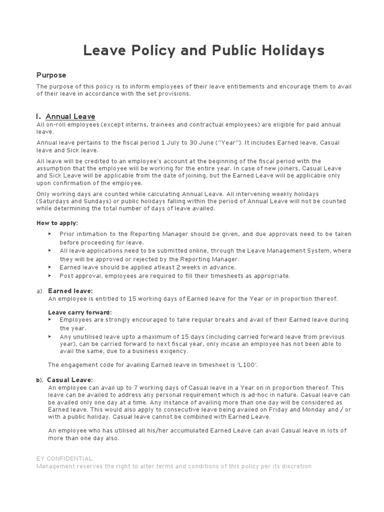 A Comprehensive Guide to Leave Policies and Public Holidays | PDF | Parental Leave | Mother