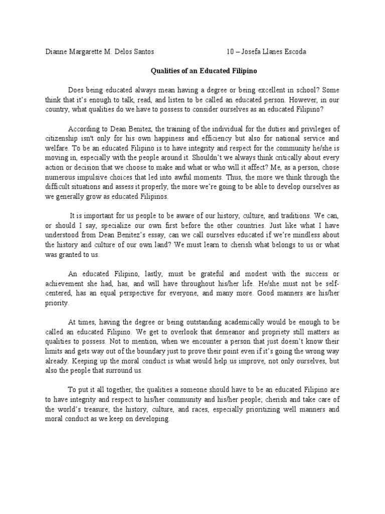 Educated Filipino | Download Free PDF | Psychology | Social Institutions