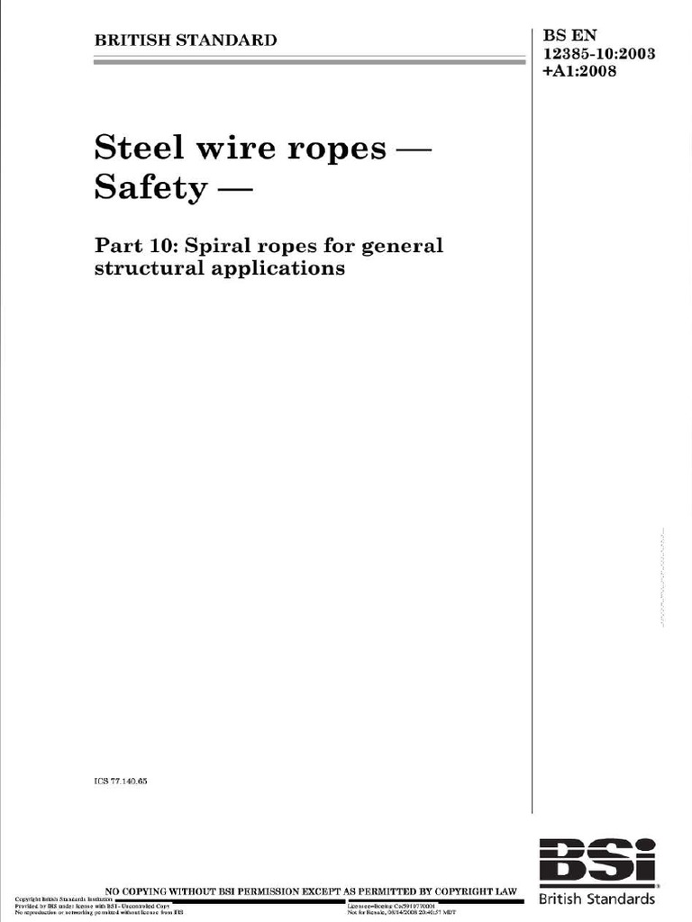 BS EN 12385-10-2003 + A1-2008 Scan | PDF