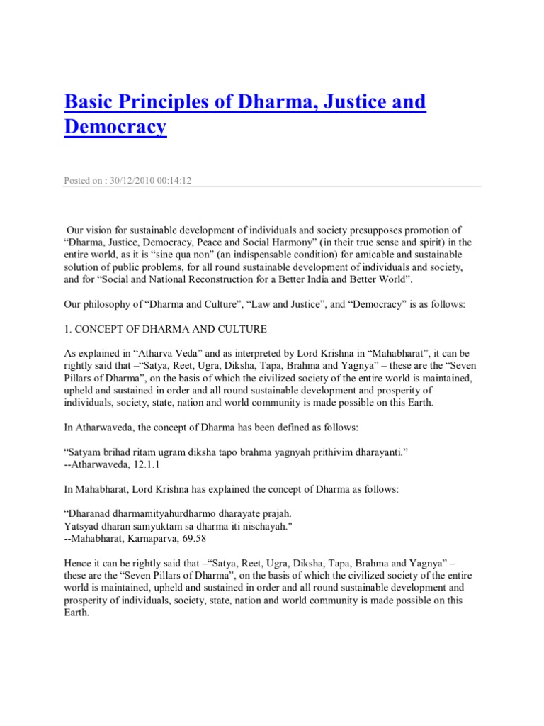 Basic Principles of Dharma | PDF