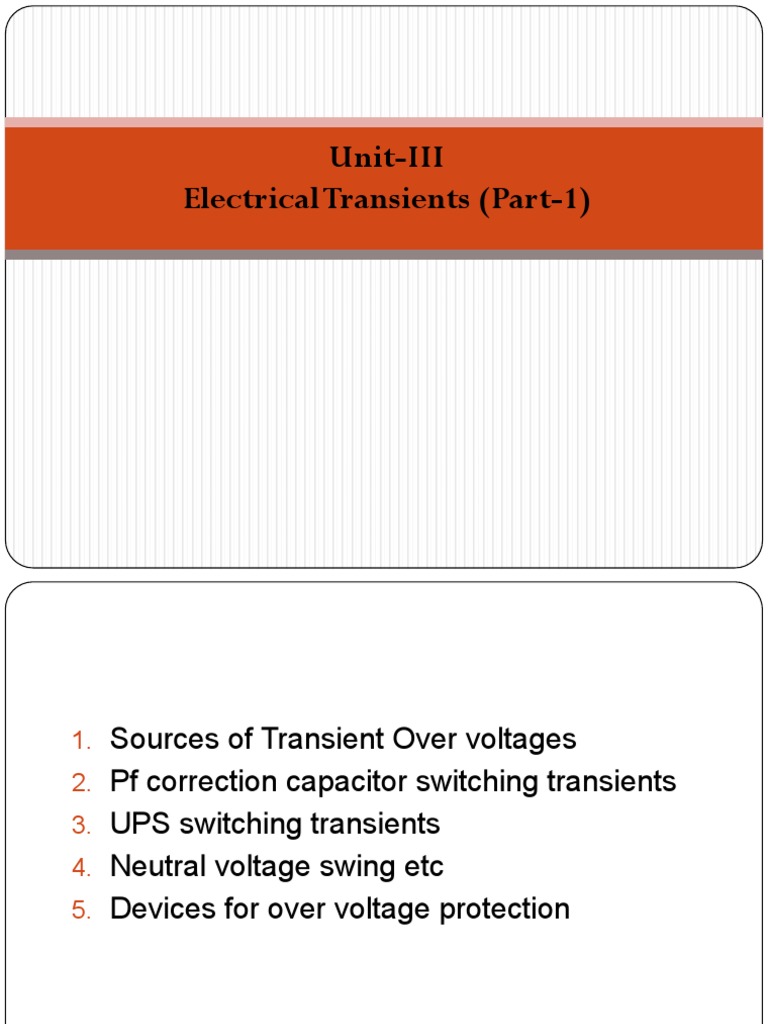 Unit-III (Part-1) - Power Point | PDF | Capacitor | Transformer