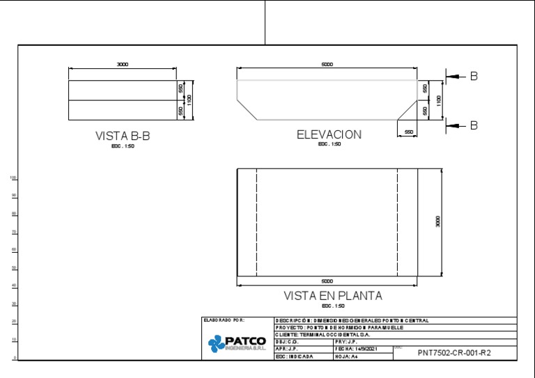 PNT7502-CR-001-R2 Dimensiones Generales Ponton Central | PDF