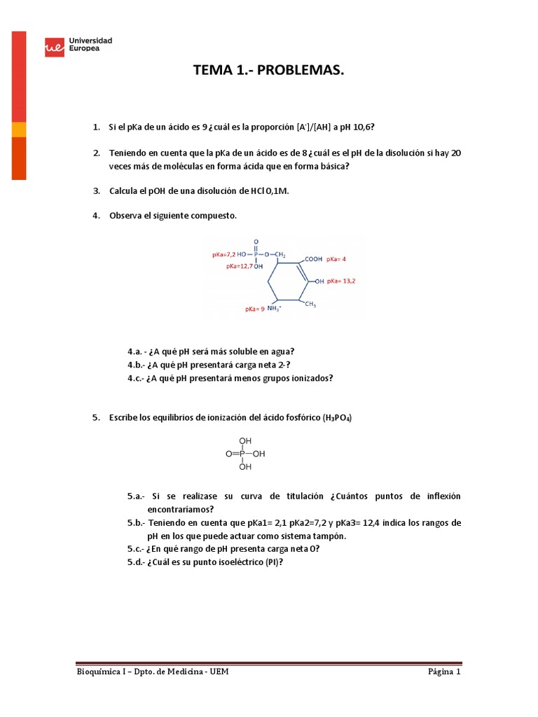 Tema 1. - Problemas de Repaso. | PDF