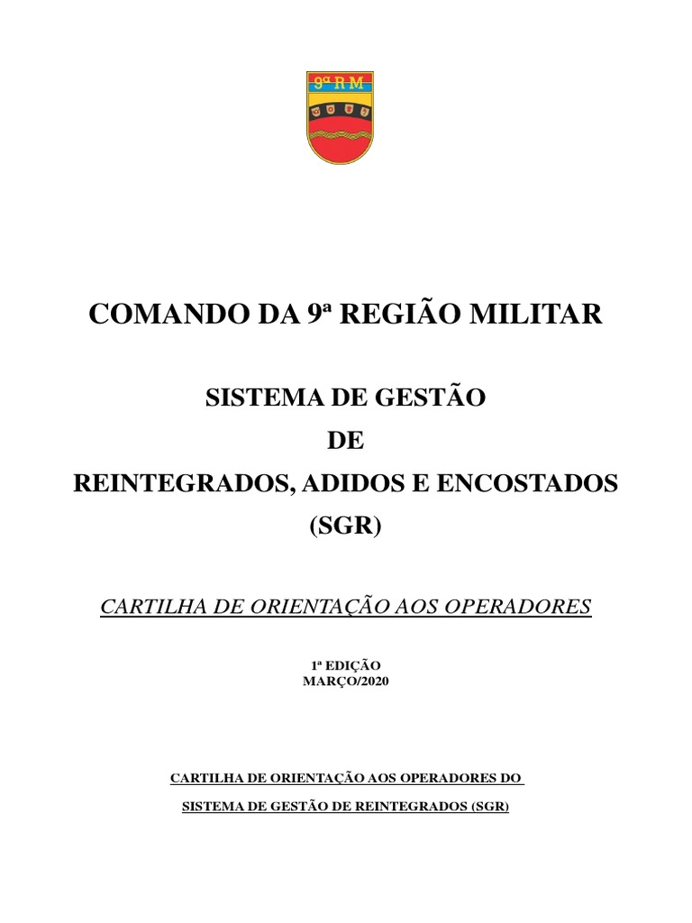Cartilha SGR 9RM-1 | PDF | Conscrição | Tempo