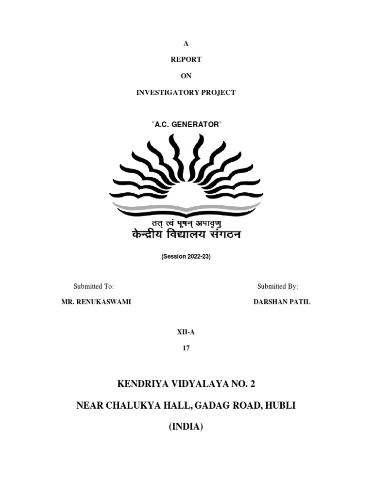 AC GENERATORS (Physics Project) | PDF | Electric Generator | Physical Quantities
