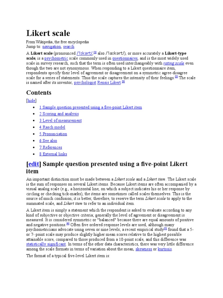Likert Scale | PDF | Likert Scale | Psychometrics