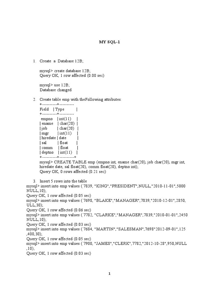 Record Mysql Emp | PDF | Data Management | Information Retrieval