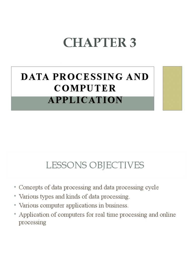 Chapter 3 DATA processing and computer Application | PDF | Data | Information