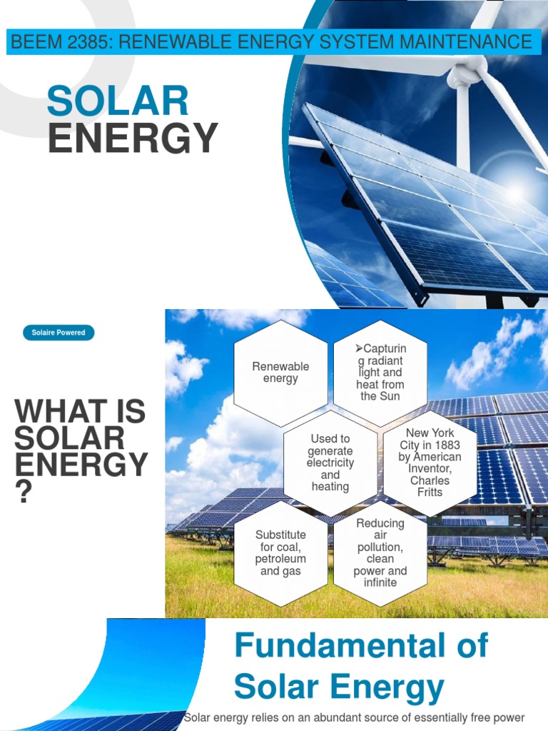 Lecture Week 1 2 - BEEM 2385 - Solar Energy | PDF | Photovoltaic System ...