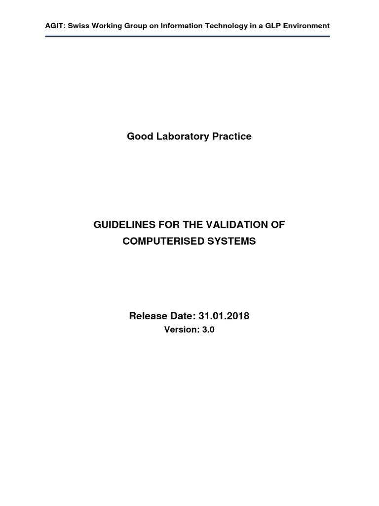Guidelines For The Validation of Computerised Systems | PDF
