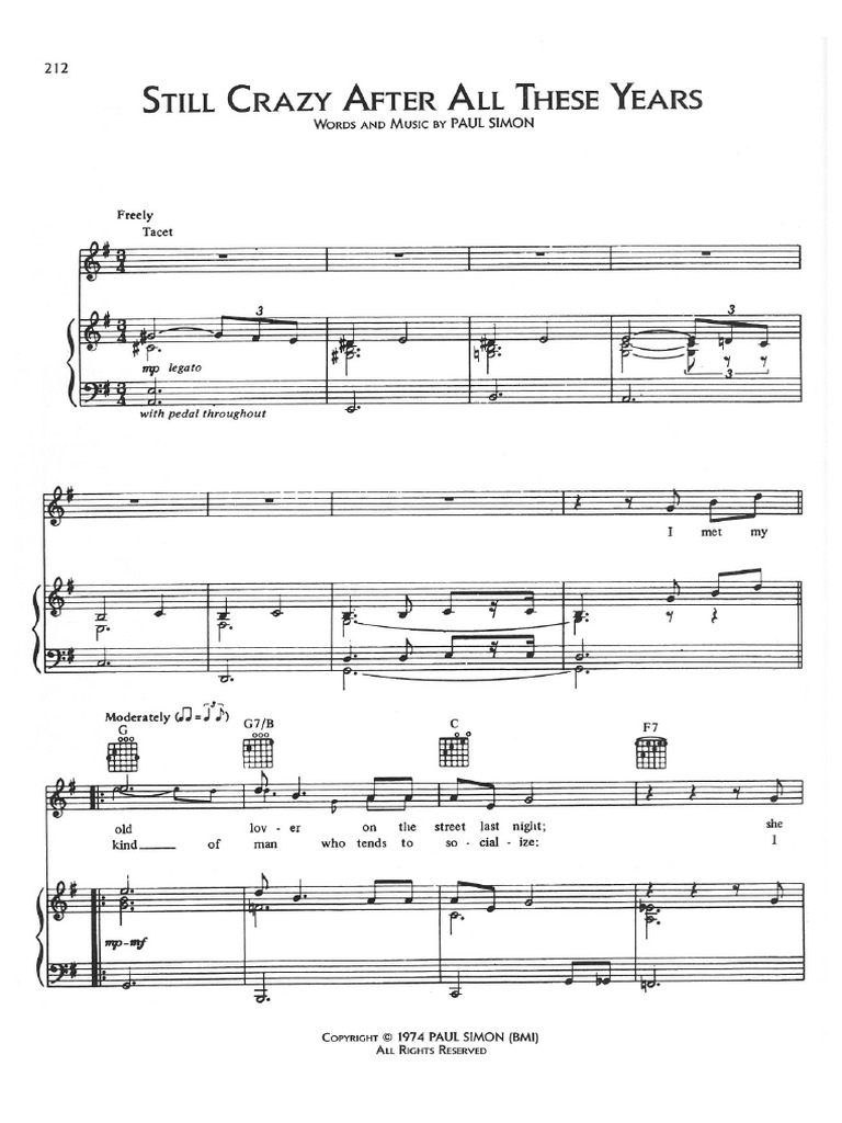 Still Crazy After Al These Years Paul Simon | PDF