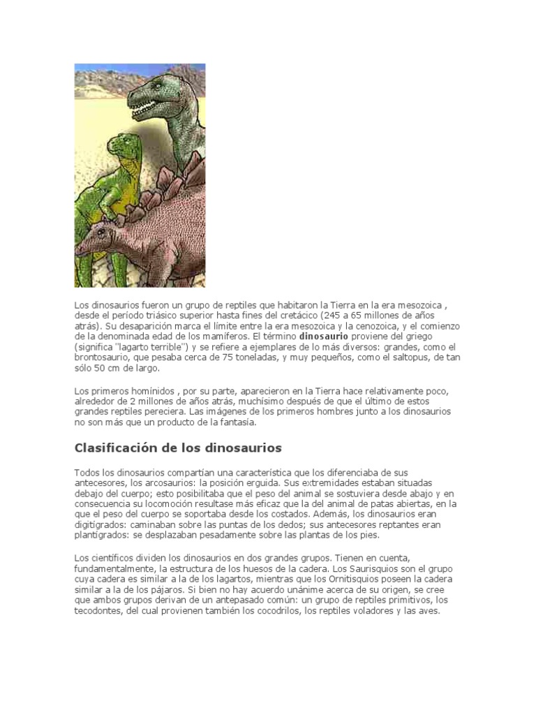 Dinosaurios | PDF | Dinosaurios | Aves