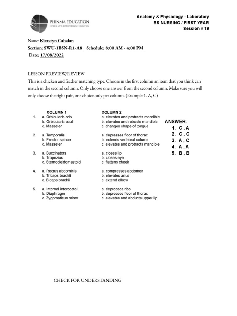 Cabalan Sas-Labaratory#19 | PDF | Joints | Musculoskeletal System