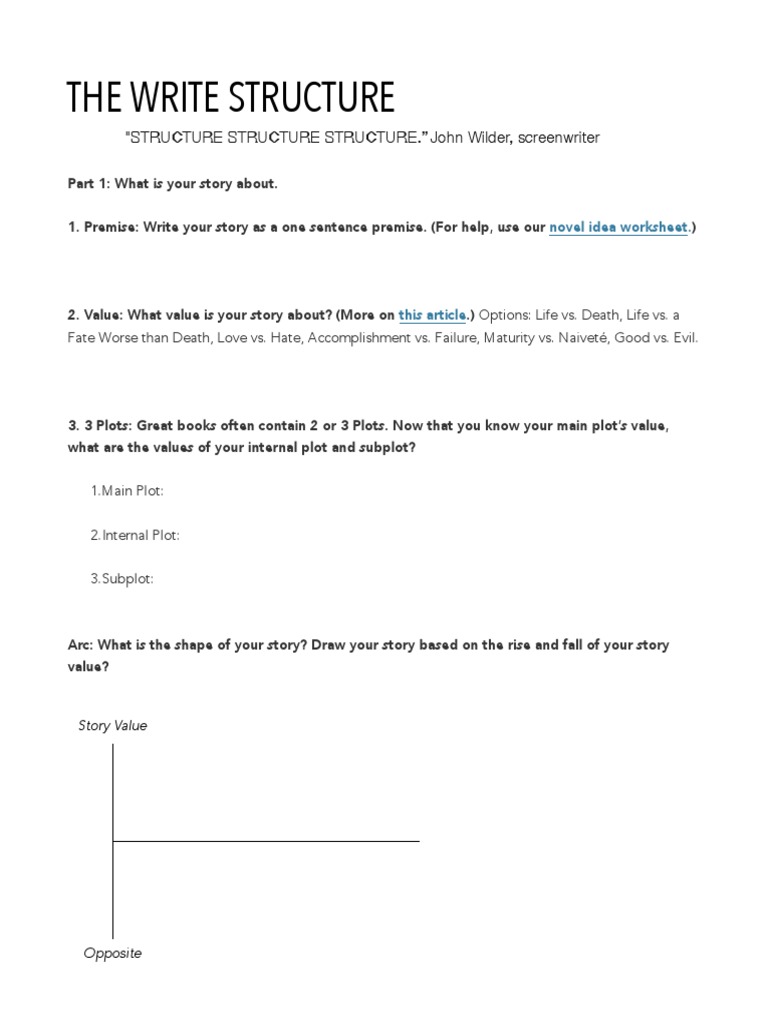 The Write Structure Worksheet | PDF | Plot (Narrative)
