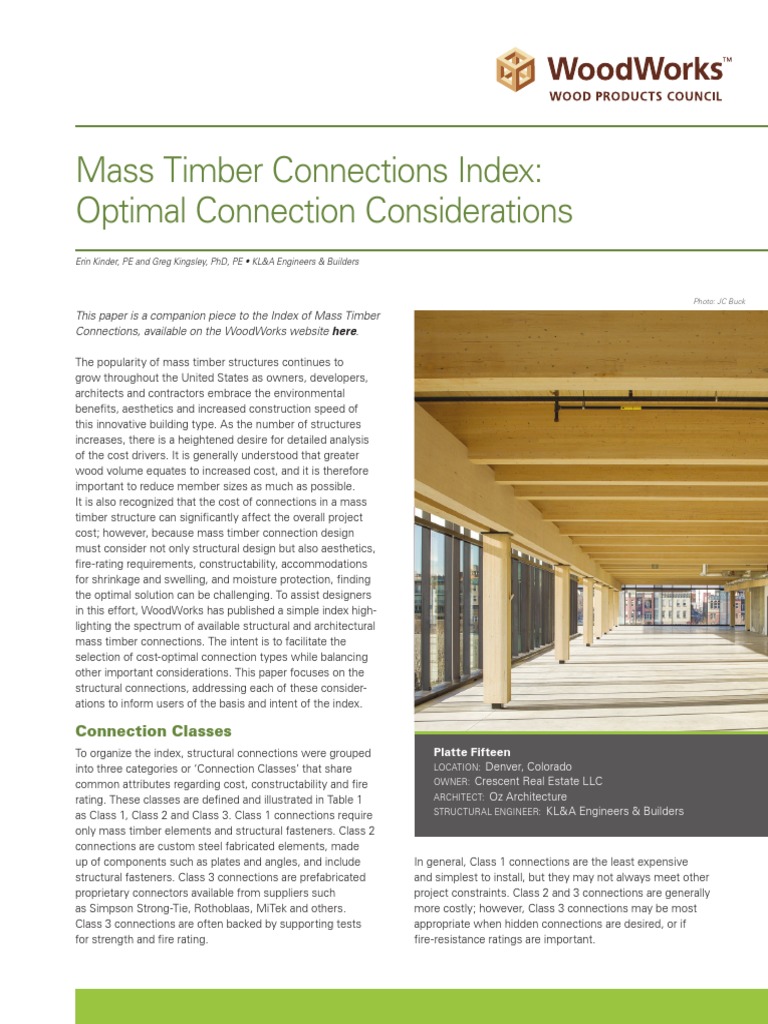 Mass Timber Connections Paper Woodworks | PDF | Screw | Lumber