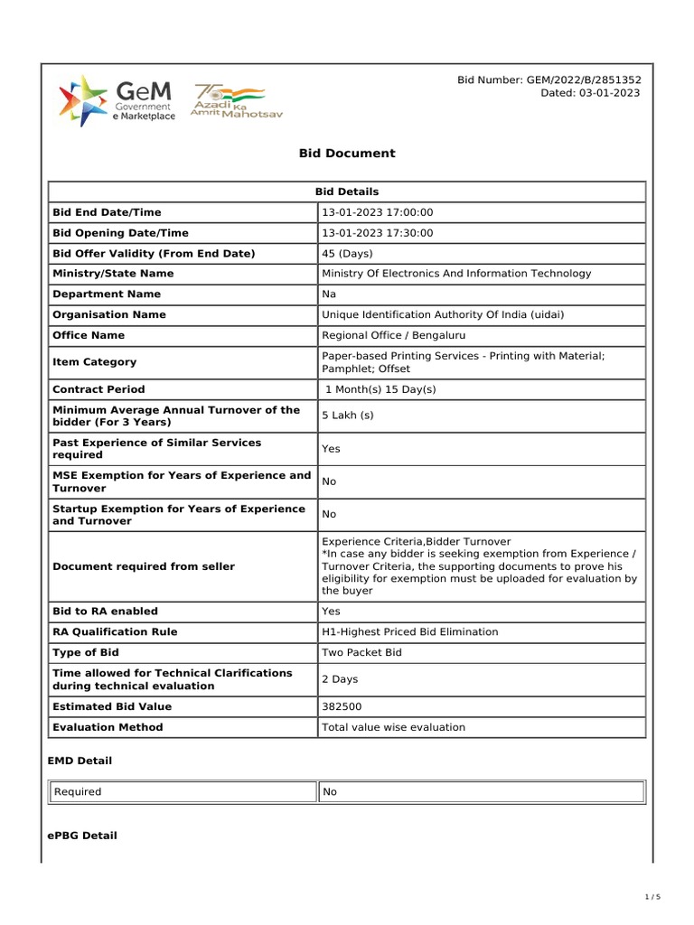 Tenders For Paper-Based Printing Services - Printing With Material ...