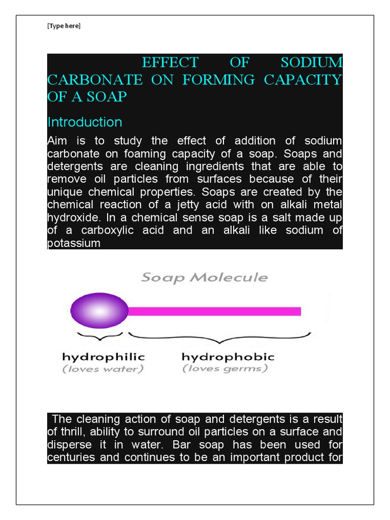 Effect of Sodium Carbonate On Forming Capacity of A Soap | Download ...
