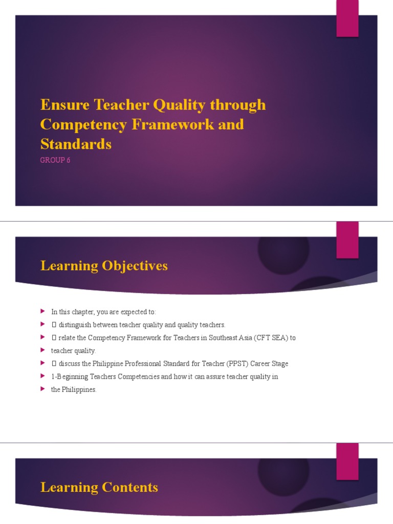 Ensure Teacher Quality Through Competency Framework and | PDF ...