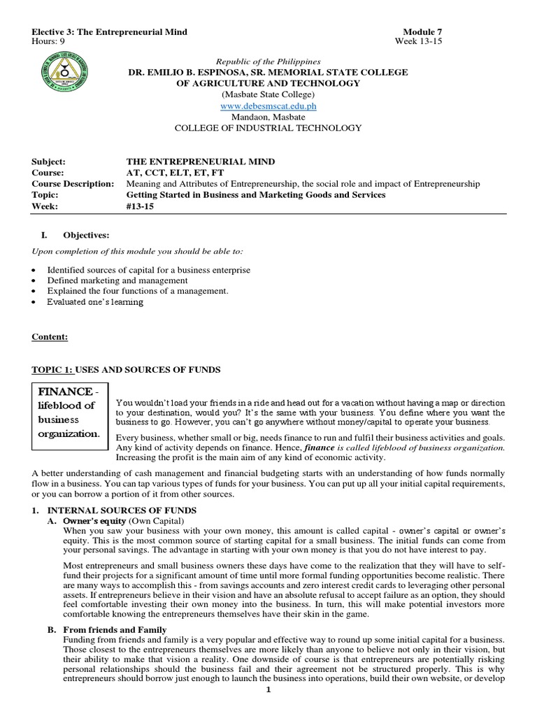 Elective 3 (Module No. 7) - Week 13-15 - Finalized | PDF | Marketing | Leadership