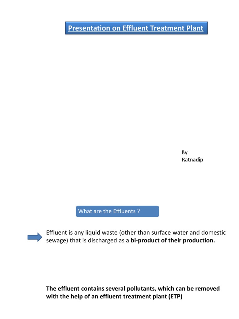 Presentation On Effluent Treatment Plant | PDF | Filtration | Water ...