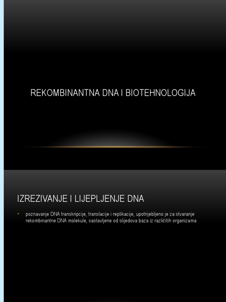 Rekombinantna DNK I Biotehnologija | PDF