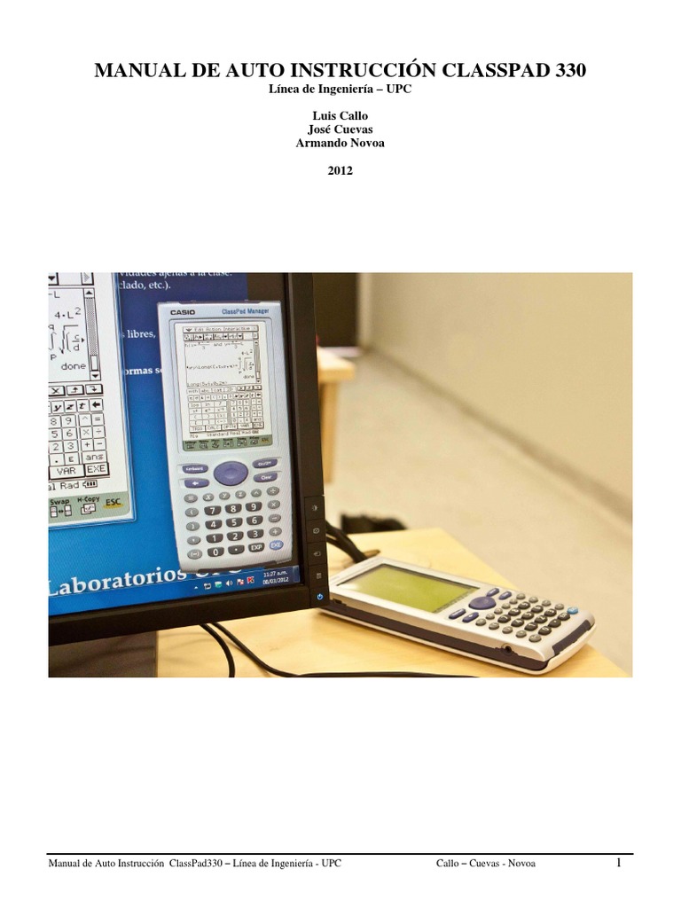 UPC Manual de Auto Instruccion ClassPad 330 | PDF | Matriz (Matemáticas ...