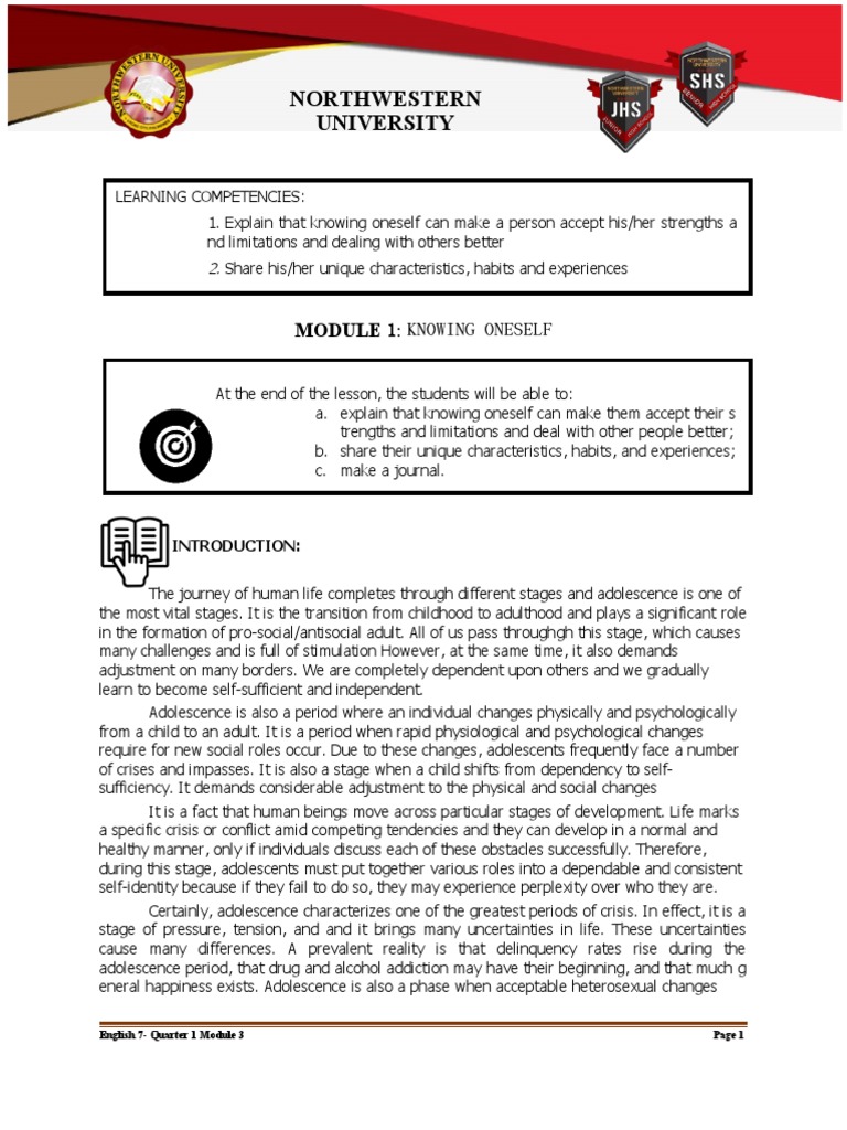 Personal Development Pdf Adolescence Self Awareness