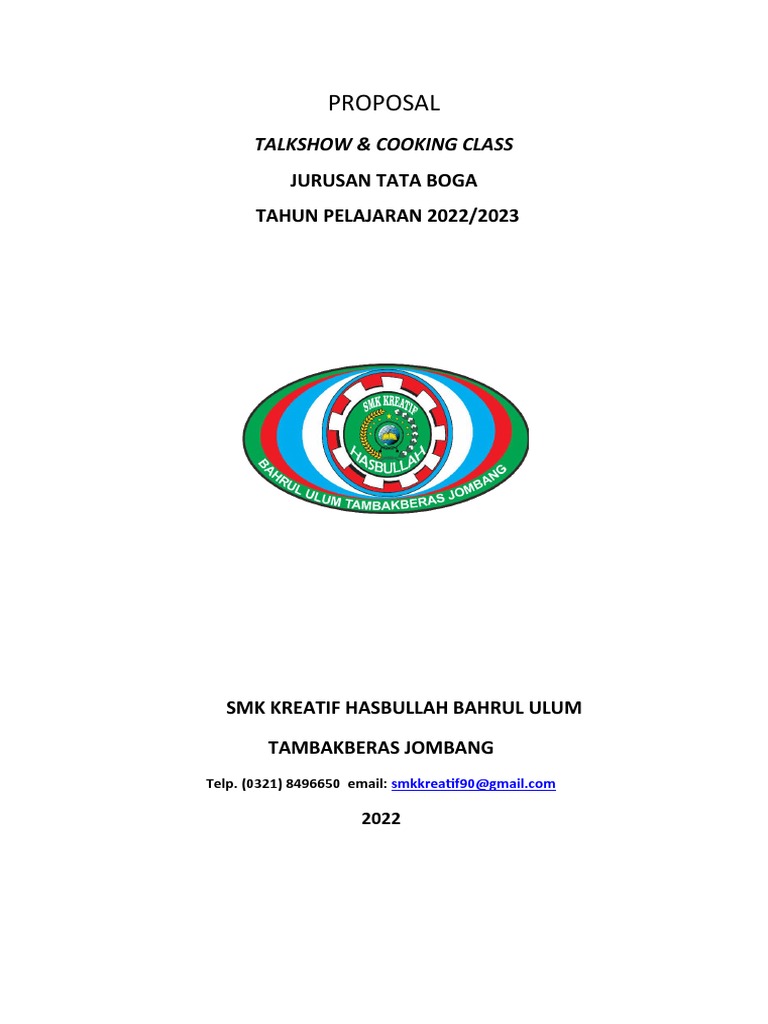 Talkshow & Cooking Class Tata Boga 2022 | PDF