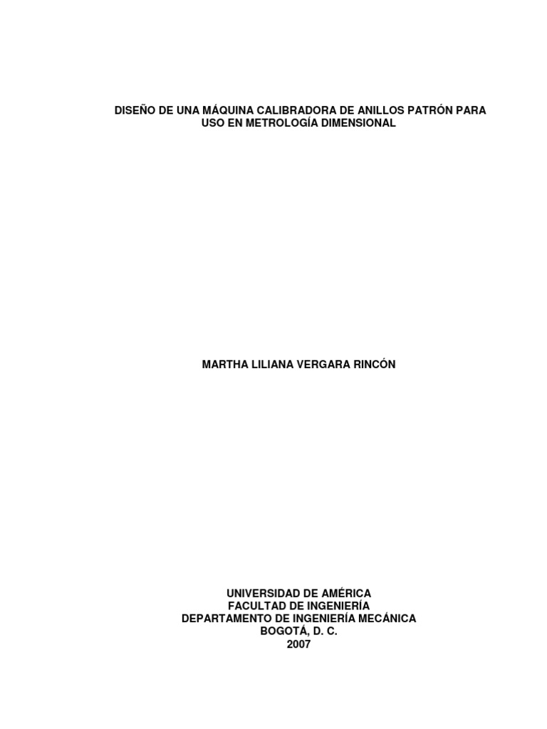 2007 Diseno Máquina Calibradora Anillos Patron Metrologia Dimensional ...