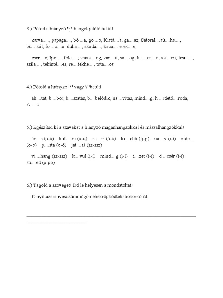 Nyelvtan, Tollbamondás 5 Osztály | PDF