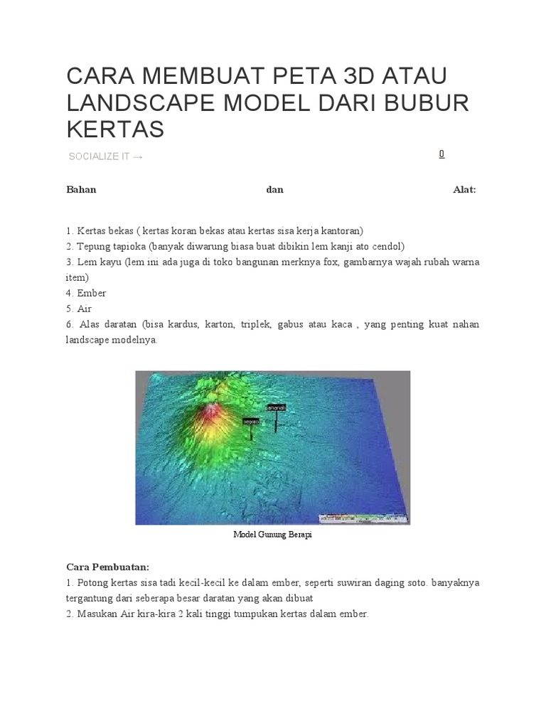Cara Membuat Peta 3D Atau Landscape Model Dari Bubur Kertas | PDF