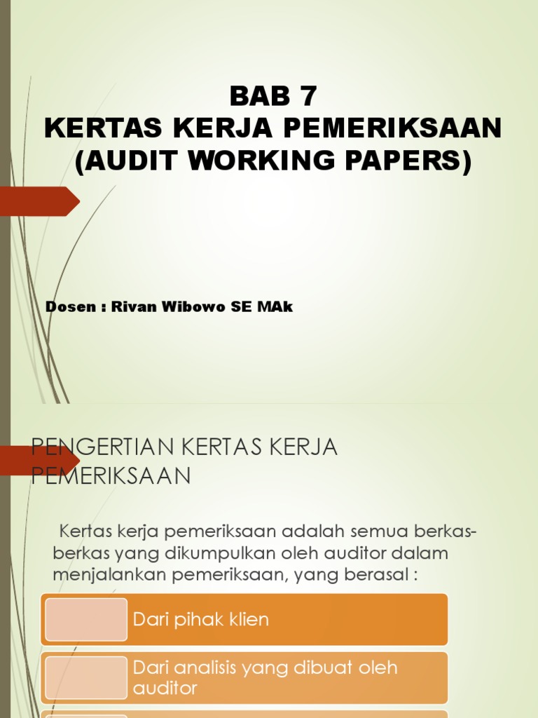 Bab 7 Kertas Kerja Pemeriksaan | PDF